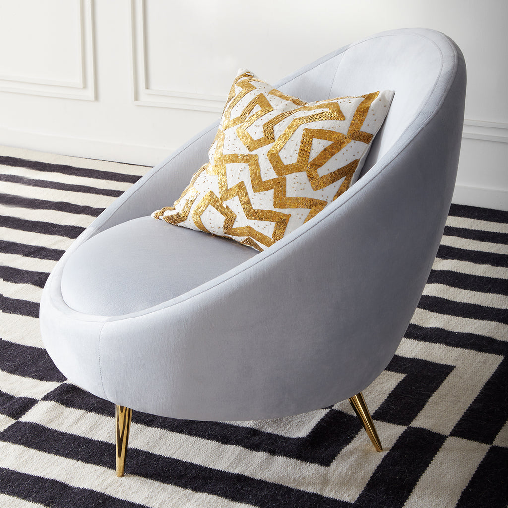 Ether Chair in Bergamo Ice Velvet | Jonathan Adler UK