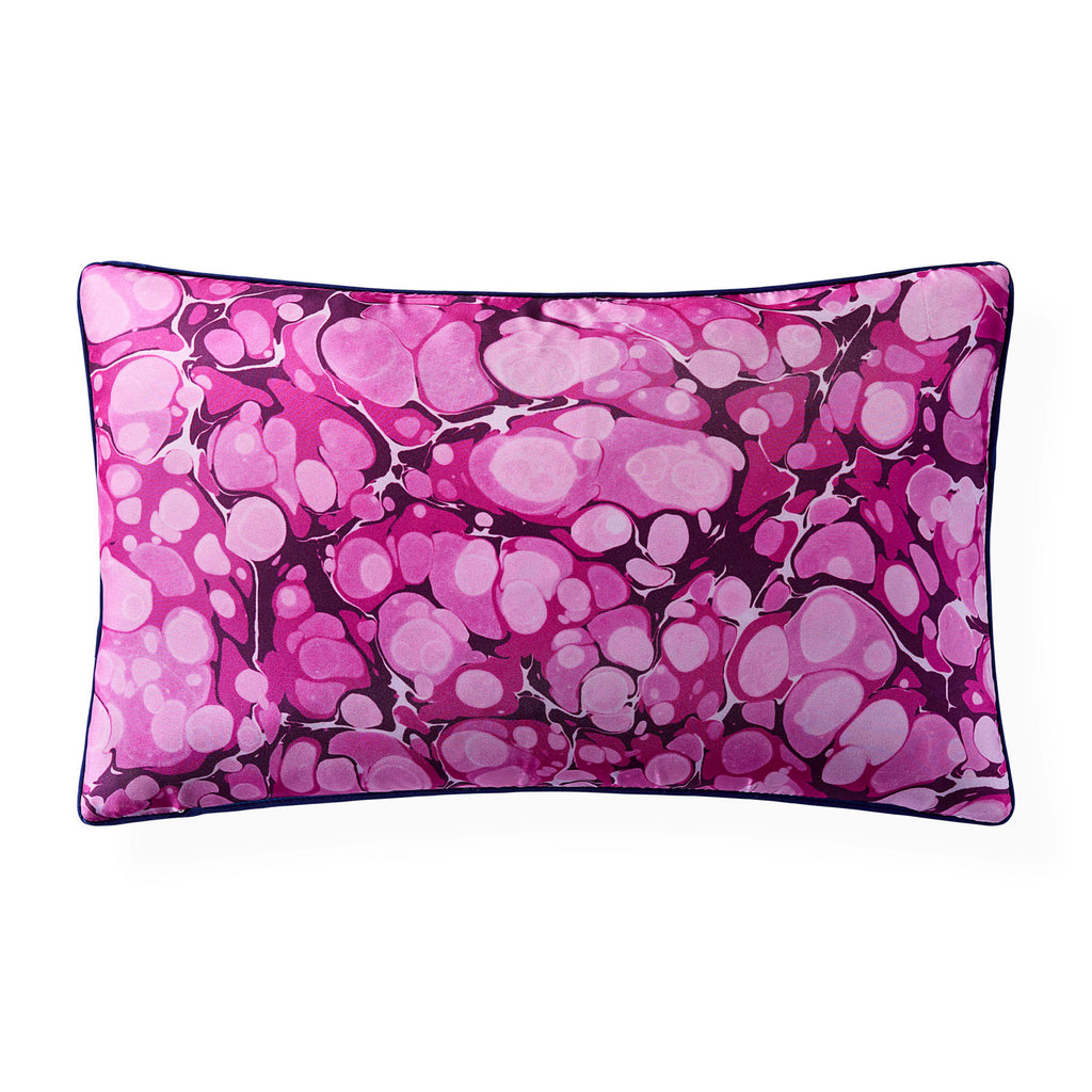 Marbleized Fuchsia Silk Cushion | Jonathan Adler UK